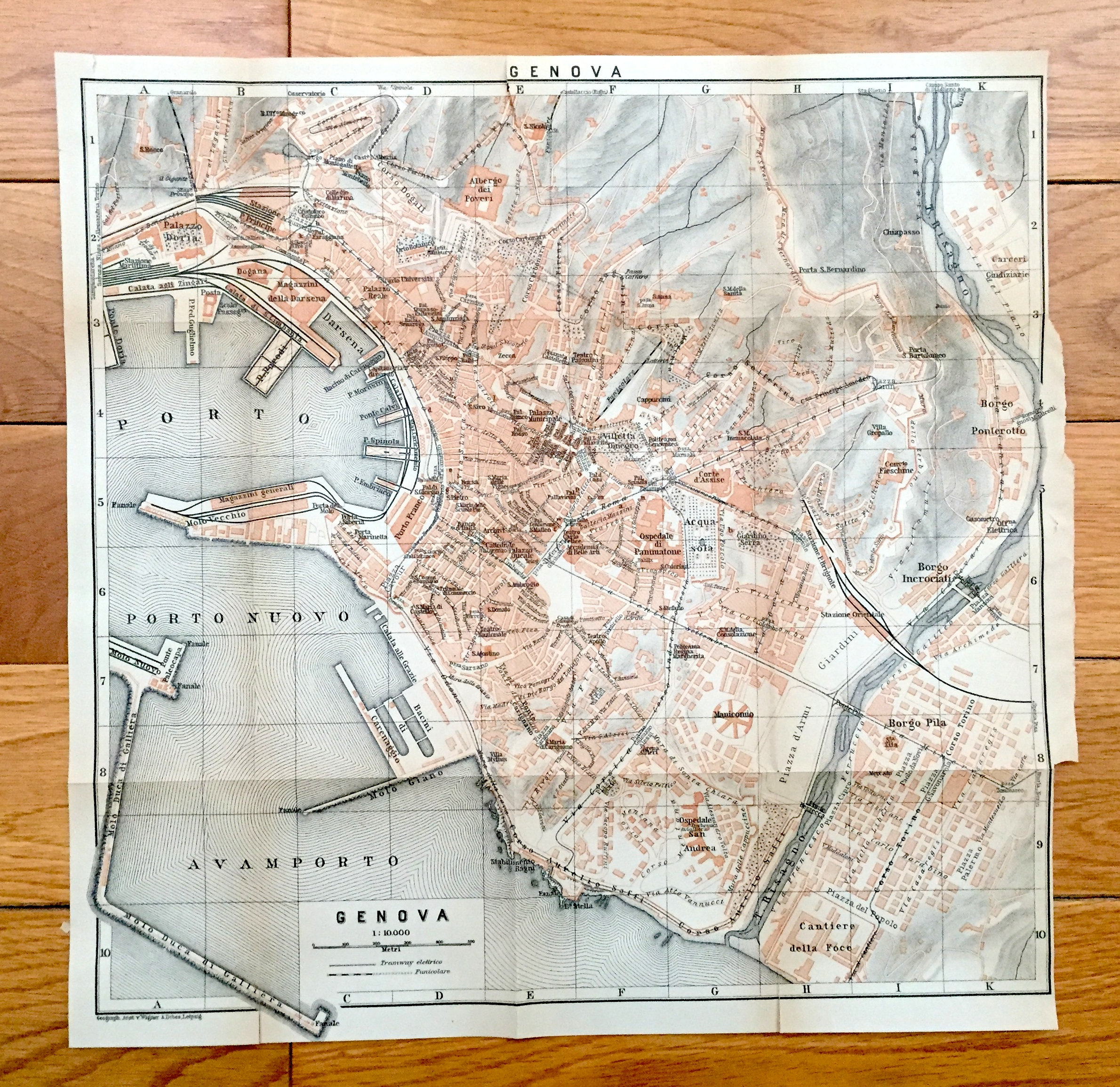 Mappa di Genova antica 1904 da sfatti guida Genova Liguria | Etsy