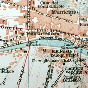 Antique 1937 Merano, Italy Map From Muirhead's Blue Guides & Baedekers ...