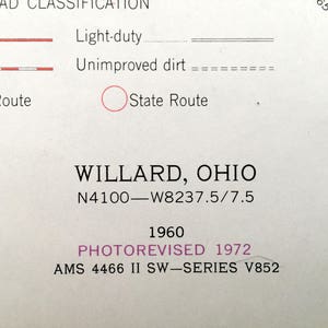Antique Willard, Ohio 1960 US Geological Survey Topographic Map ...