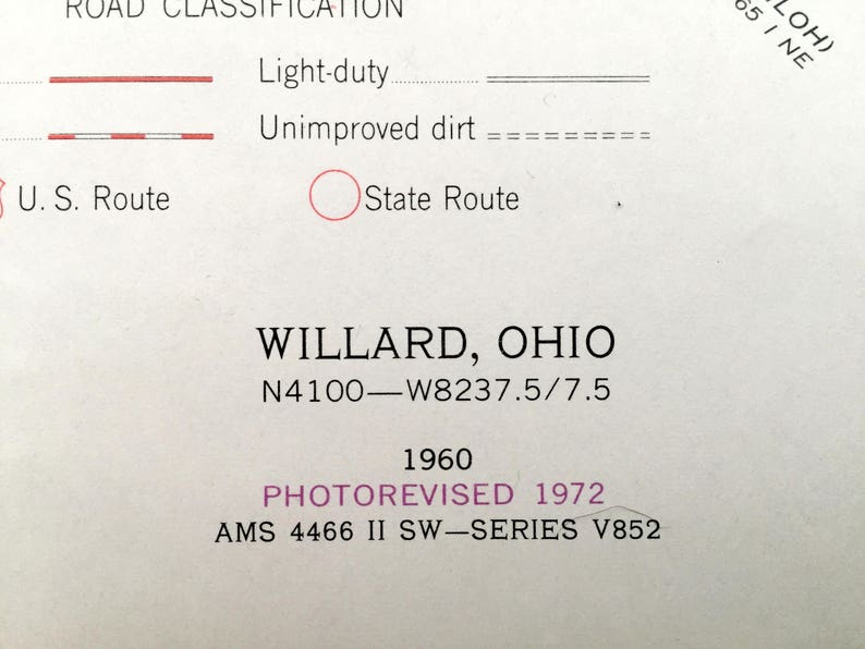 Antique Willard, Ohio 1960 US Geological Survey Topographic Map ...