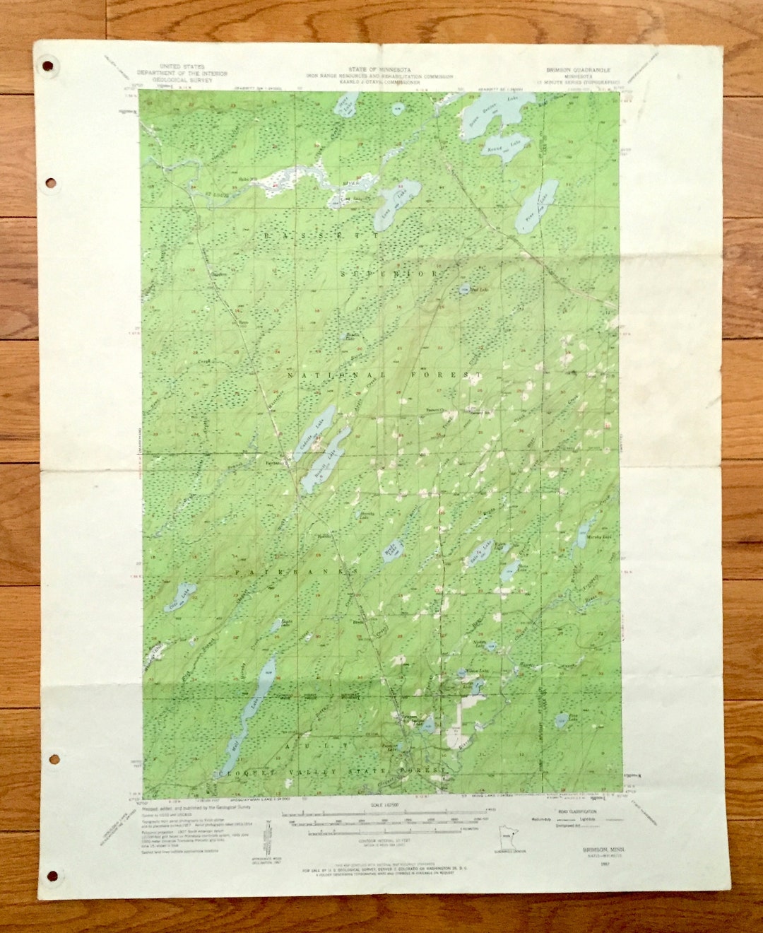 Antique Brimson, Minnesota 1957 US Geological Survey Topographic Map ...