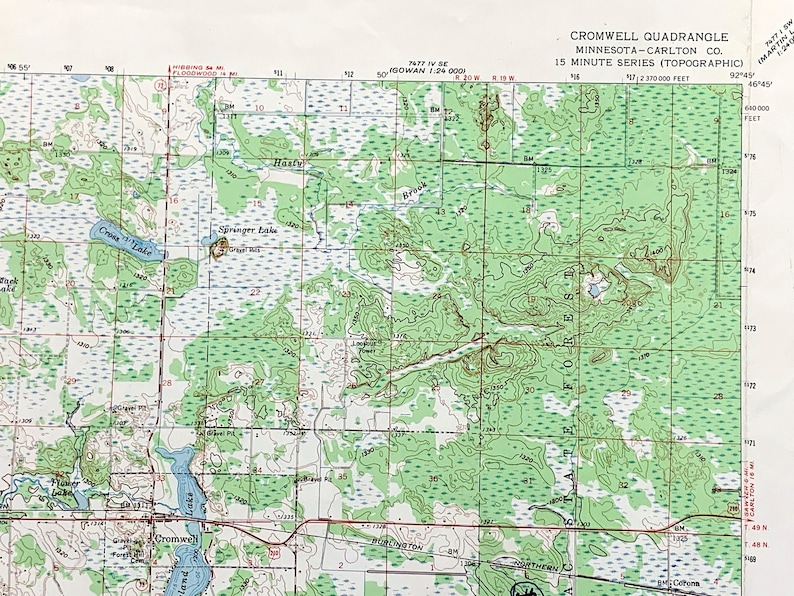 Antique Cromwell, Minnesota 1961 US Geological Survey Topographic Map ...