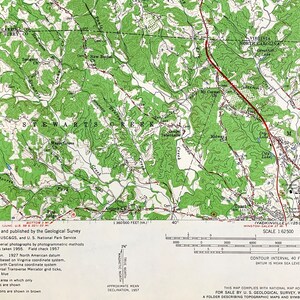 Antique Mount Airy, North Carolina 1957 US Geological Survey ...