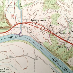 Antique Linden, Pennsylvania 1965 US Geological Survey Topographic Map ...