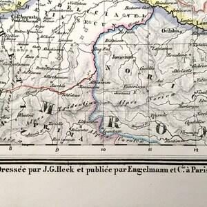 Antique 1835 Ancient Germany Map From JG Heck's Atlas Géographique ...