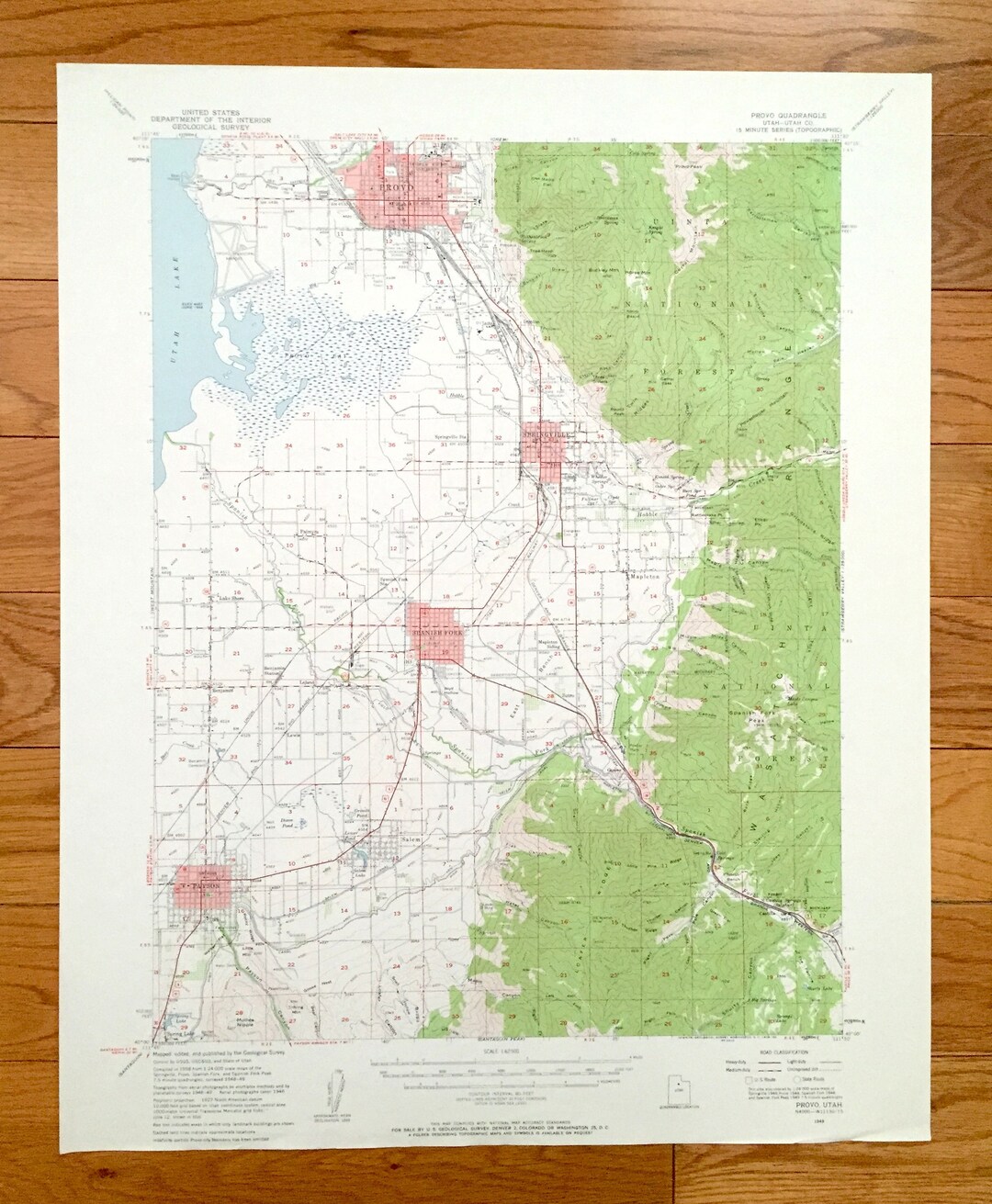 Antique Provo, Utah 1949 US Geological Survey Topographic Map ...