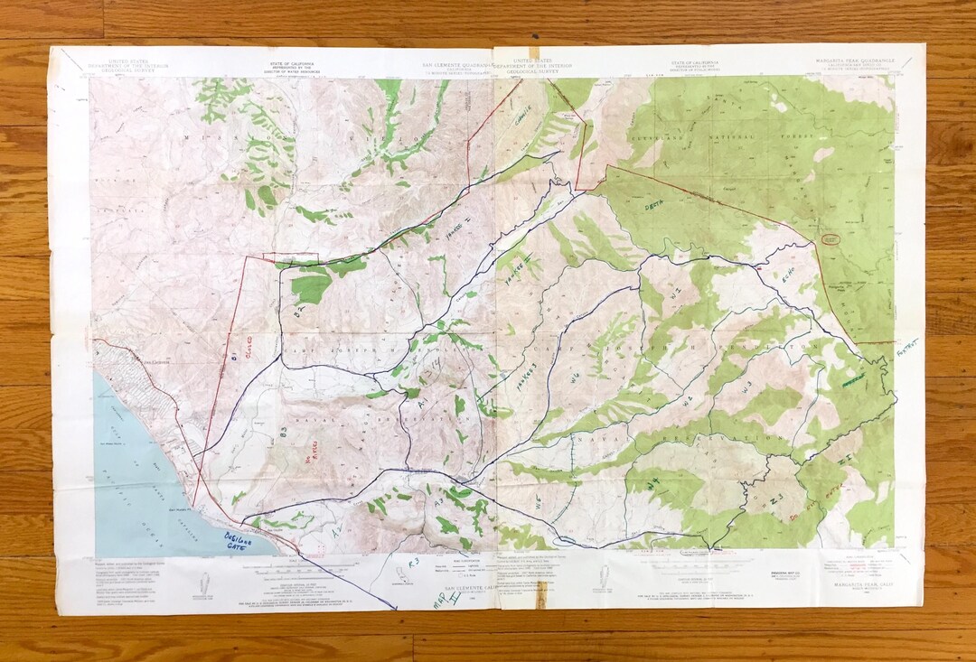 Antique Camp Pendleton Marine Corps Base, California 1948 US Geological ...