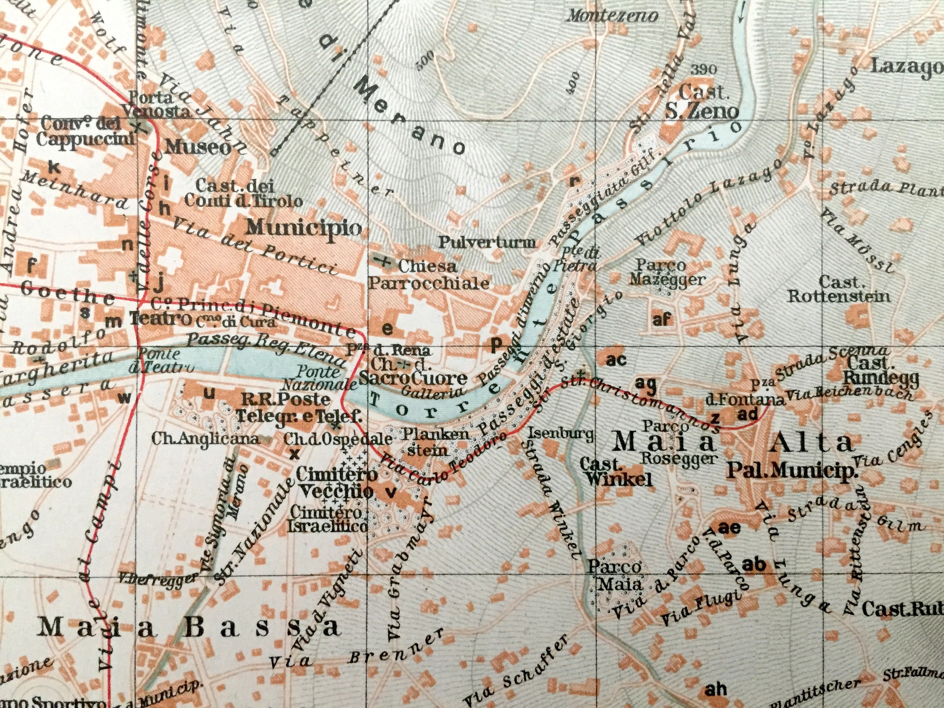 Antique 1937 Merano Italy Map From Muirhead's Blue Guides - Etsy Denmark