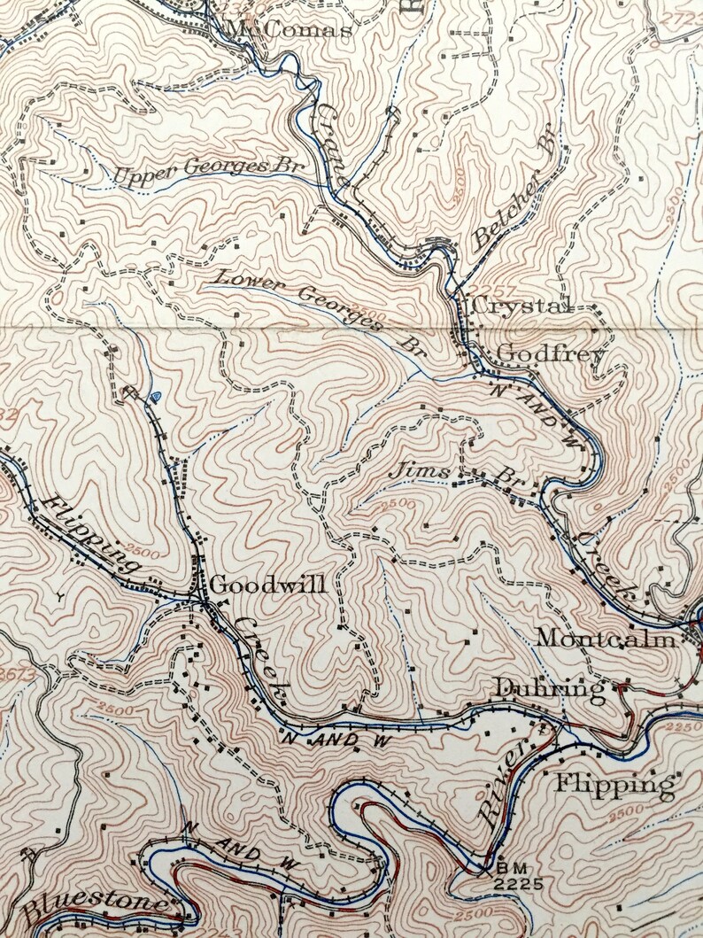 Antique Bramwell West Virginia 1924 US Geological Survey - Etsy