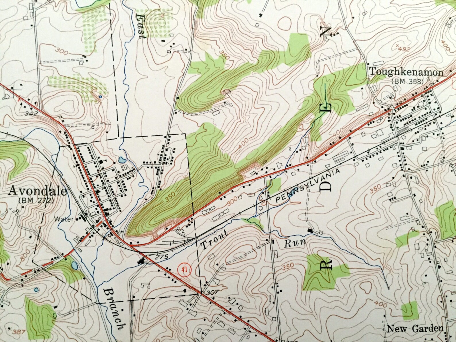 Antique West Grove, Pennsylvania 1953 US Geological Survey Topographic ...