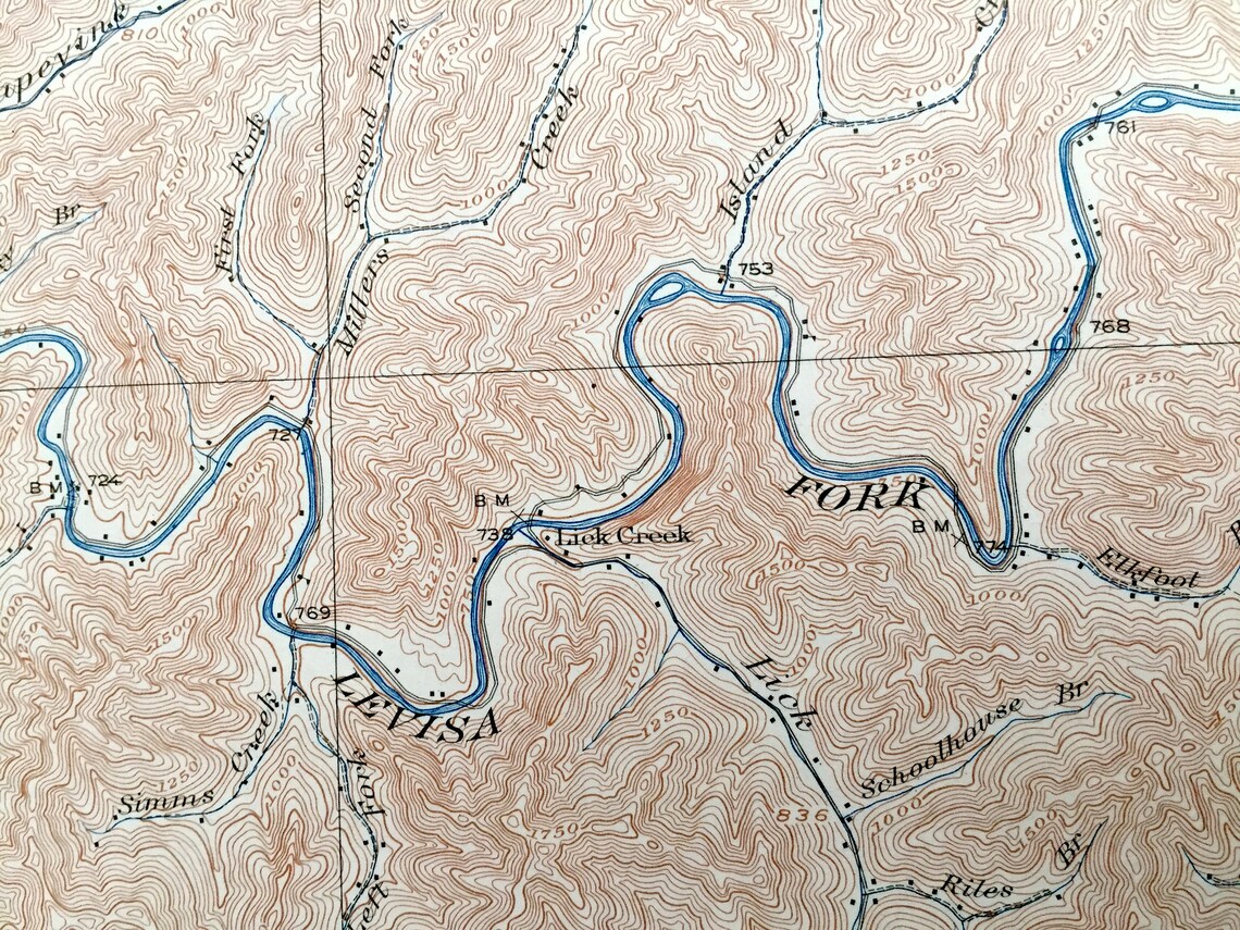 Antique Regina Kentucky 1915 US Geological Survey Topographic - Etsy España