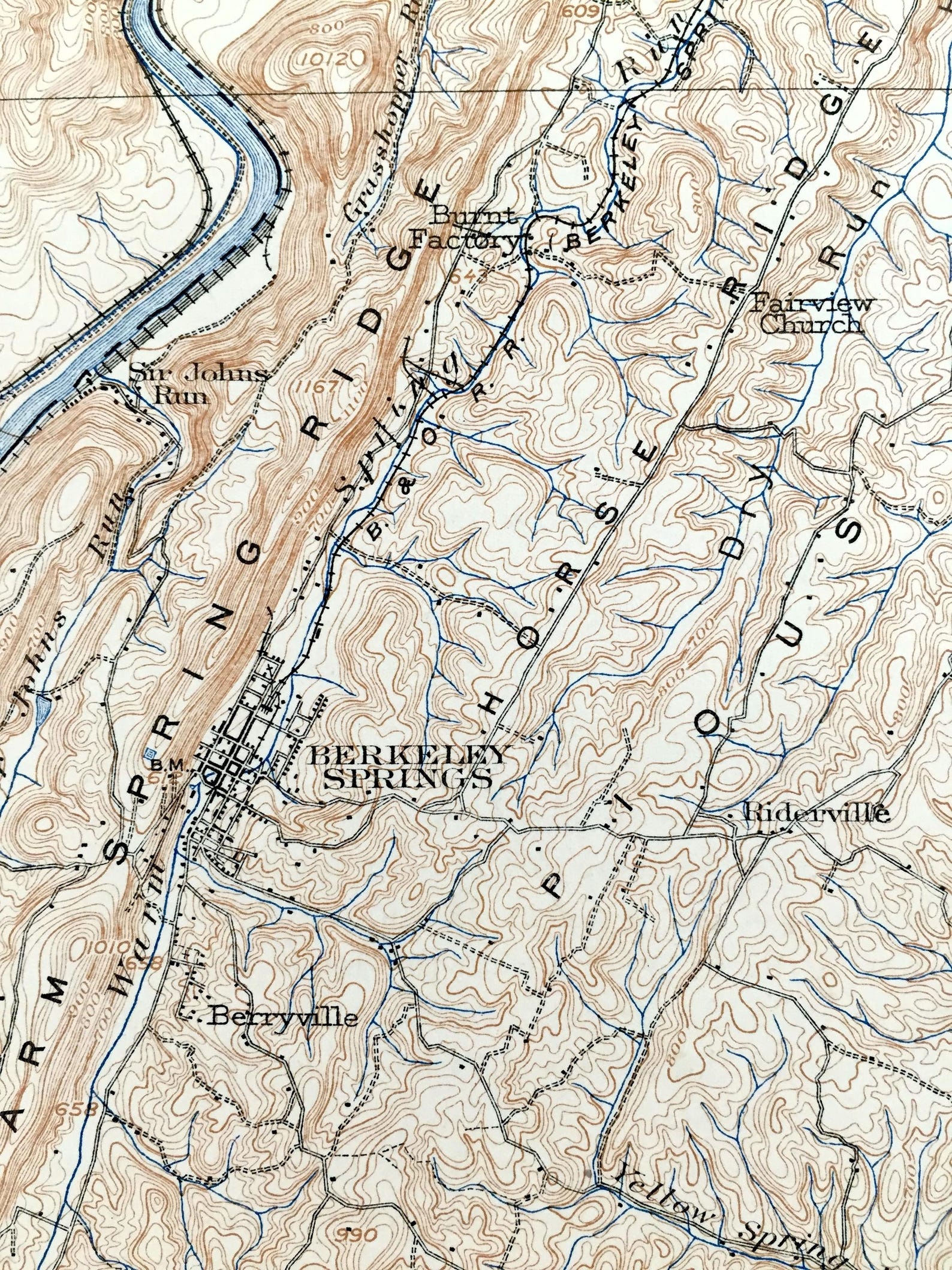 Antique Berkeley Springs, West Virginia 1901 US Geological Survey ...