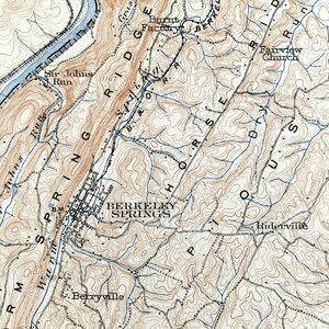 Antique Berkeley Springs, West Virginia 1901 US Geological Survey ...