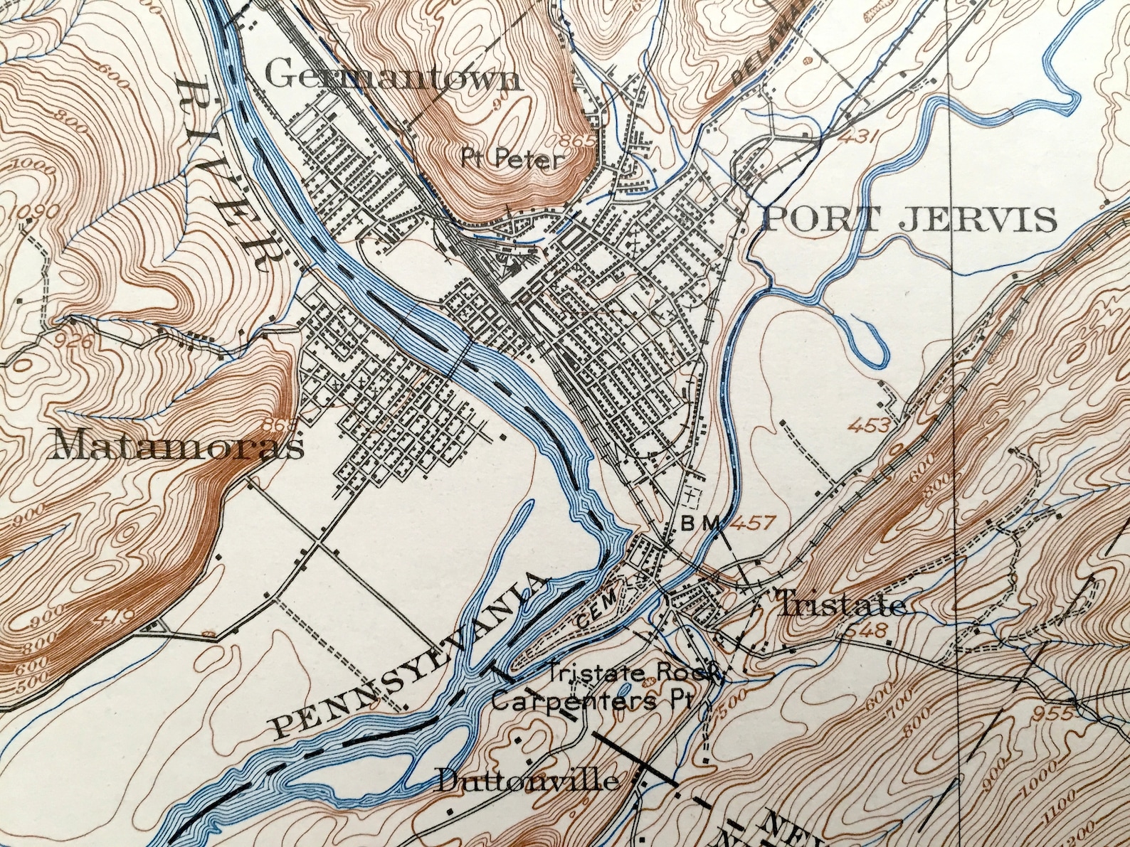 Antique Port Jervis New York 1908 Us Geological Survey Etsy