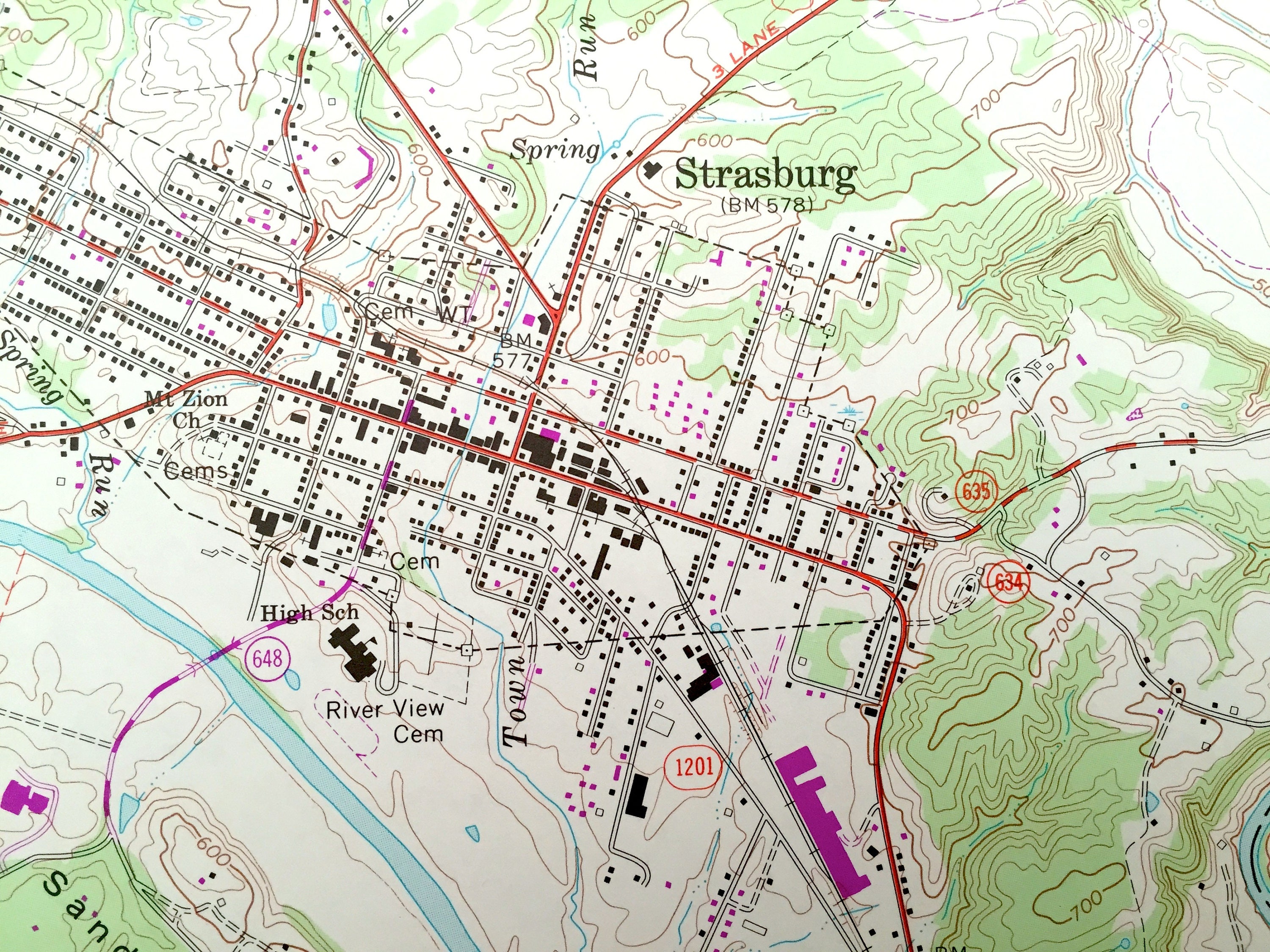 Antique Strasburg Virginia 1966 US Geological Survey | Etsy
