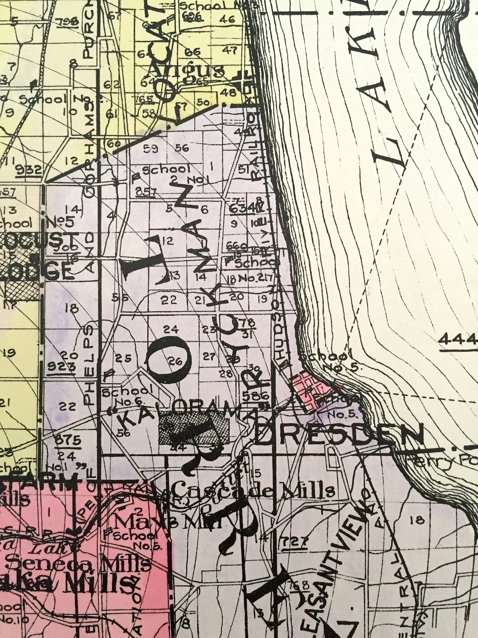 Antique Yates County New York 1912 New Century Atlas Map | Etsy