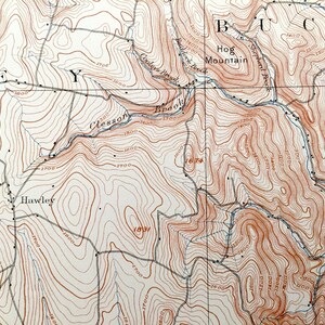 Antique Hawley, Massachusetts 1894 US Geological Survey Topographic Map ...