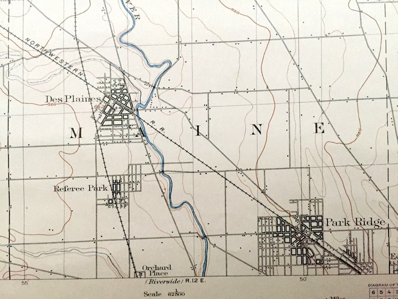 Antique Highwood Illinois 1900 US Geological Survey - Etsy