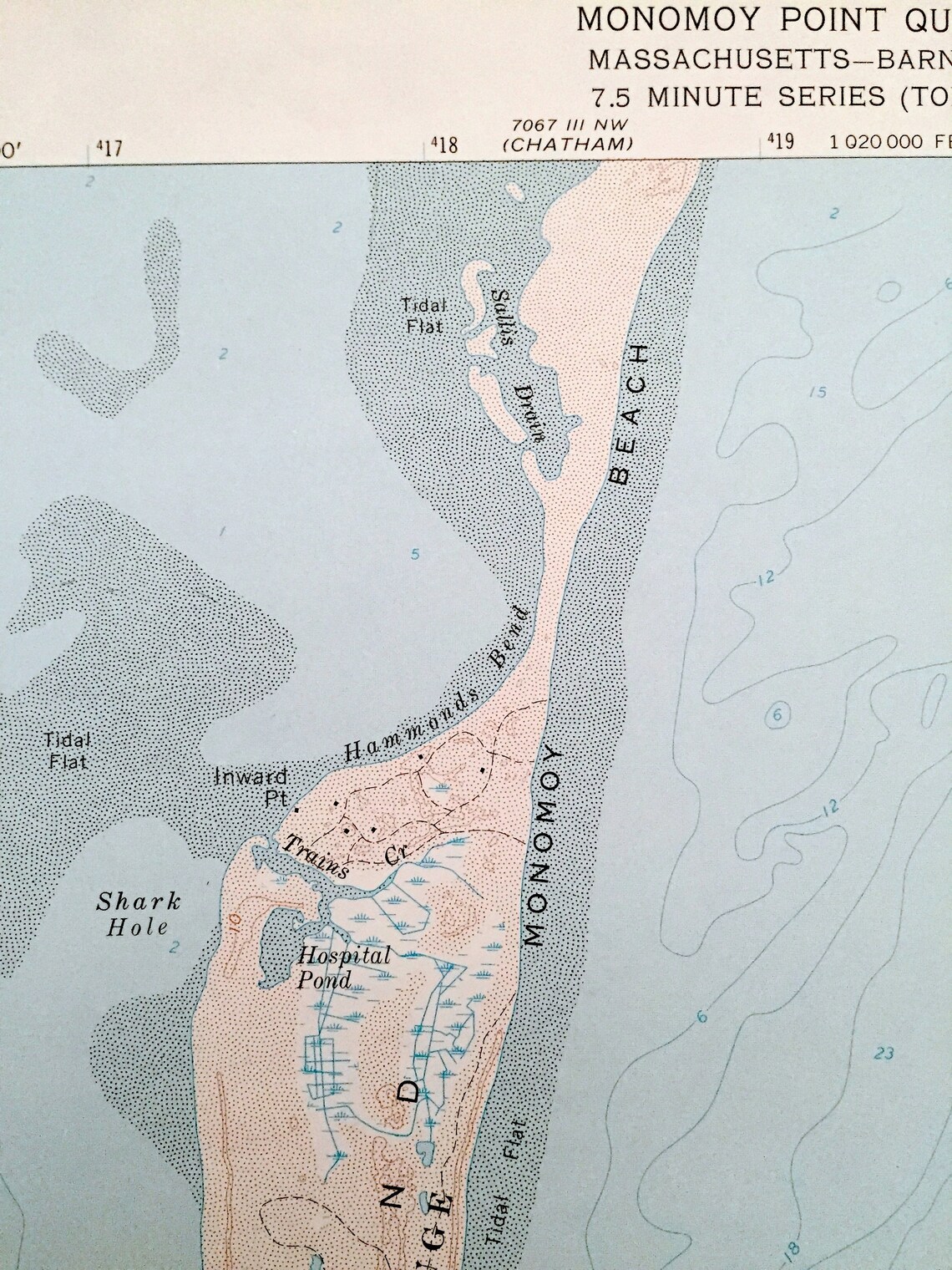 Antique Monomoy Point Massachusetts 1974 US Geological Survey | Etsy