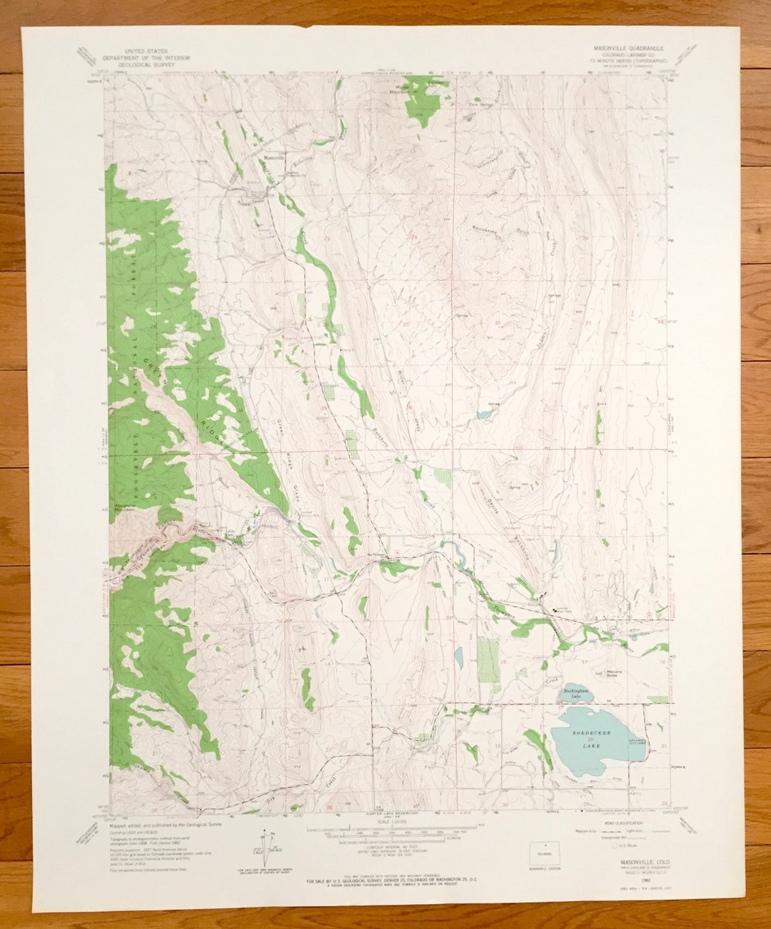 Antique Masonville, Colorado 1962 US Geological Survey Topographic Map ...