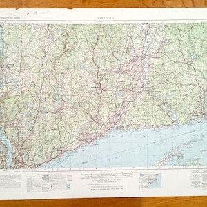 Antique Connecticut 1962 US Geological Survey Topographic Map ...