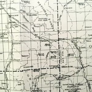 Antique 1940 Arizona State Map From US Department of the Interior ...