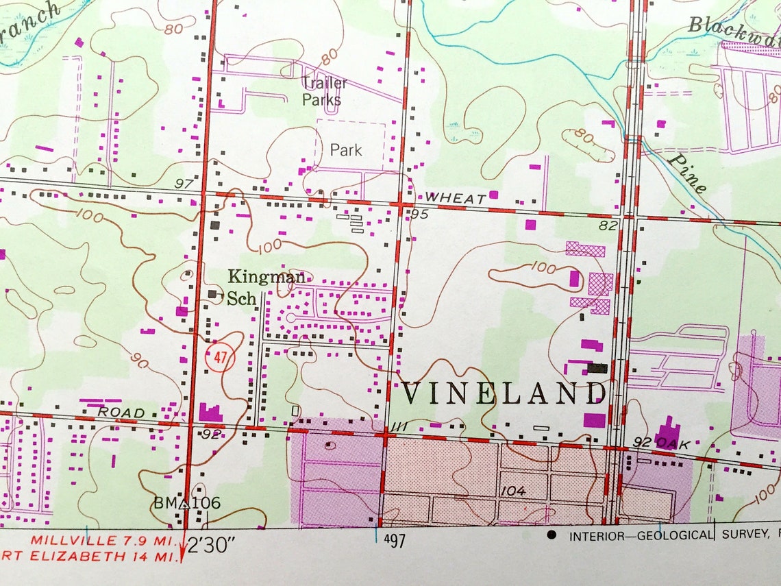 Antique Newfield New Jersey 1953 US Geological Survey | Etsy