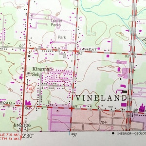 Antique Newfield, New Jersey 1953 US Geological Survey Topographic Map ...