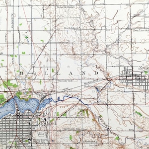 Antique Holland, Michigan 1929 US Geological Survey Topographic Map ...