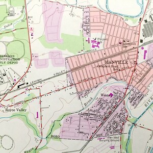 Antique Bound Brook, New Jersey 1955 US Geological Survey Topographic ...