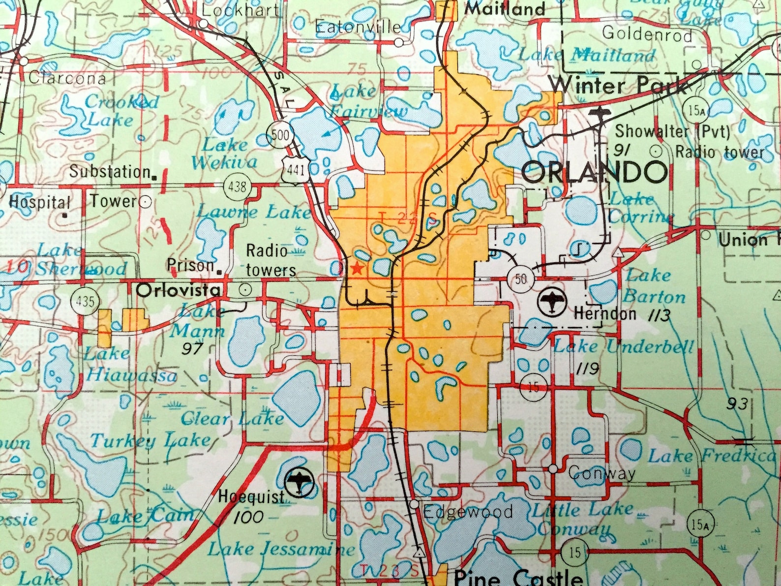 Antique Orlando Florida 1955 US Geological Survey Topographic - Etsy