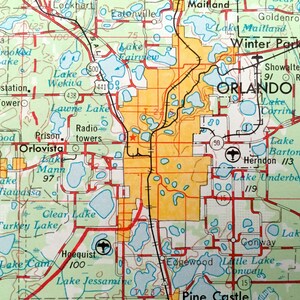 Antique Orlando, Florida 1955 US Geological Survey Topographic Map ...