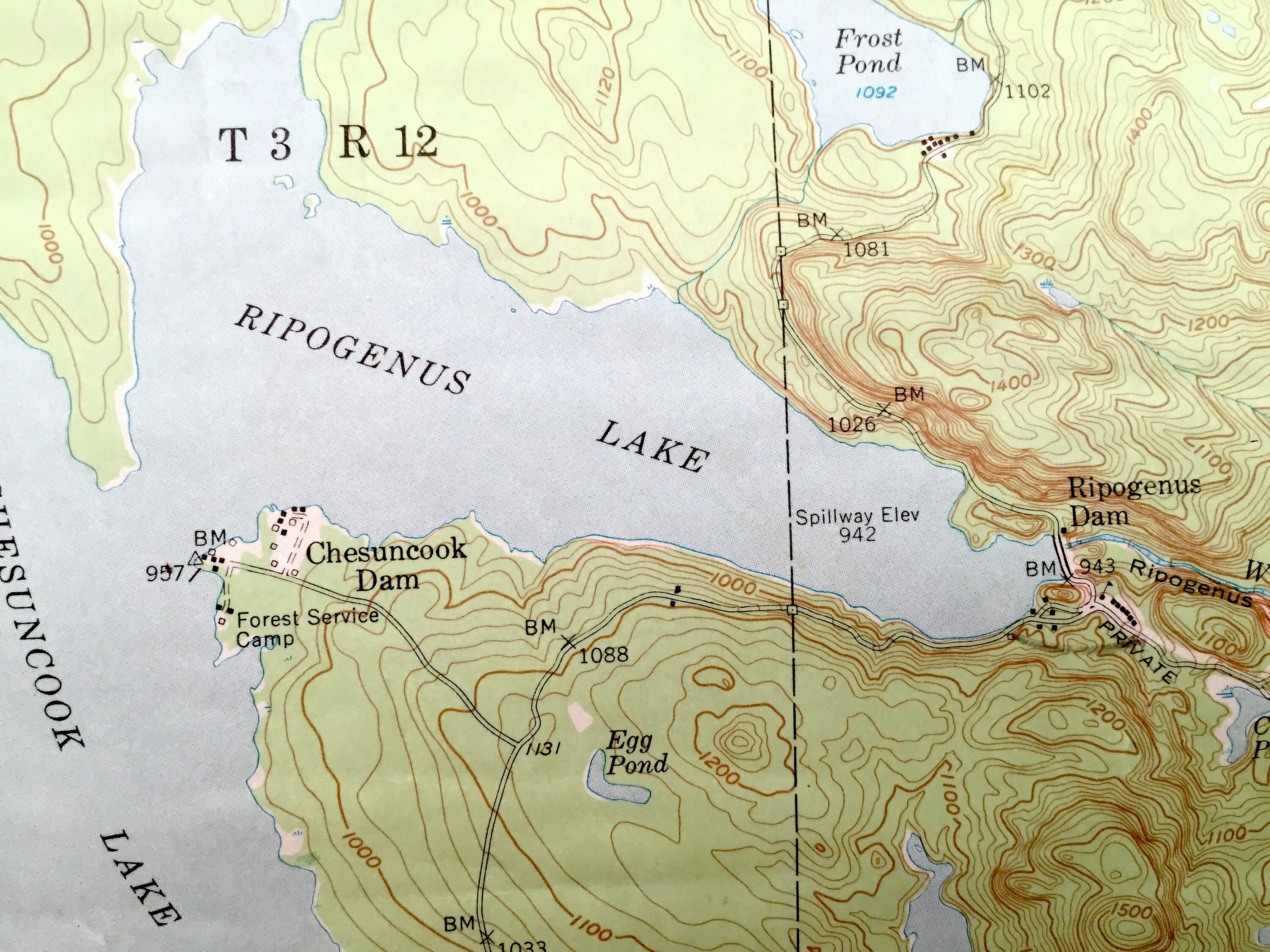 Antique Harrington Lake, Maine 1954 US Geological Survey Topographic ...