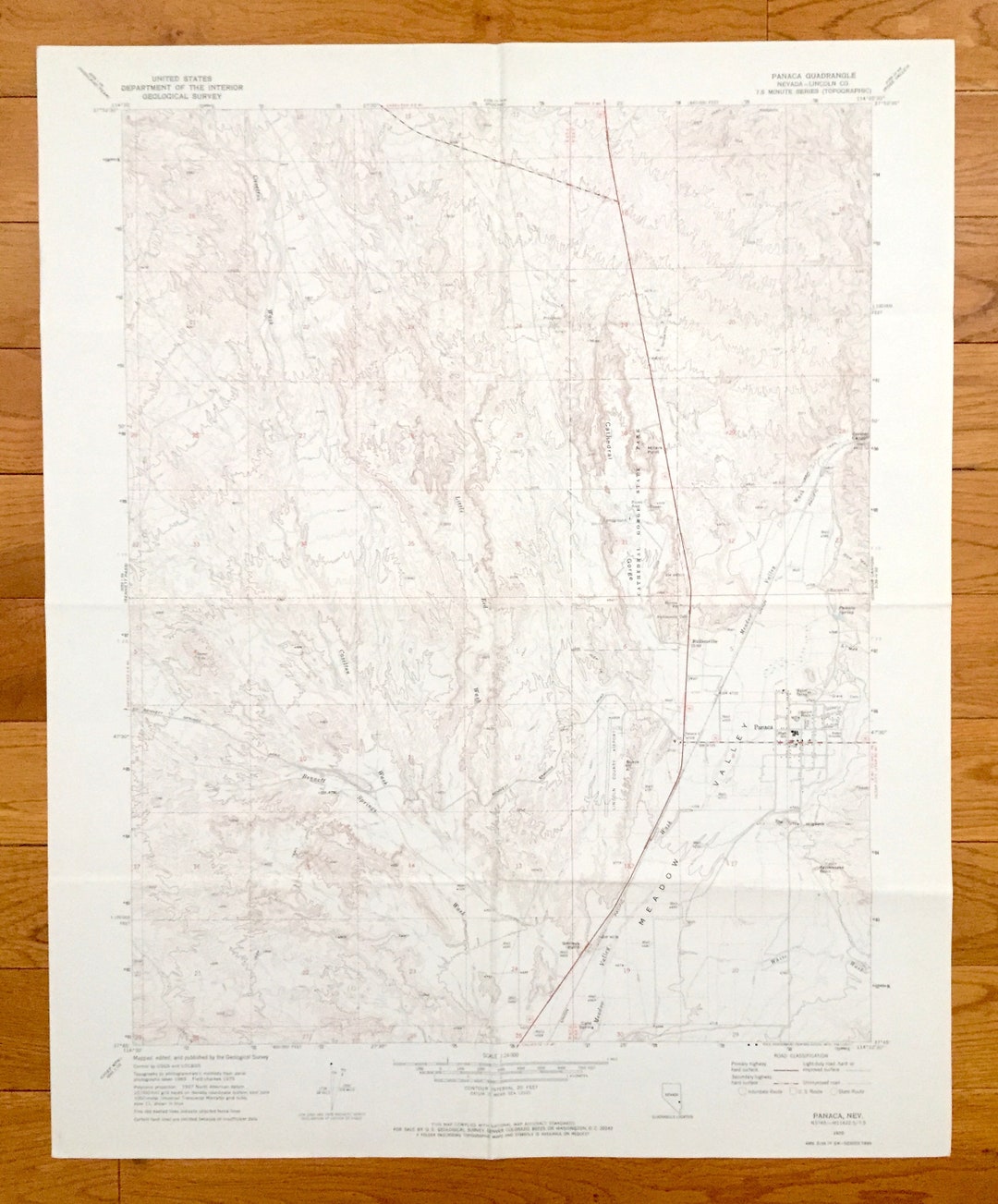Antique Panaca, Nevada 1970 US Geological Survey Topographic Map ...