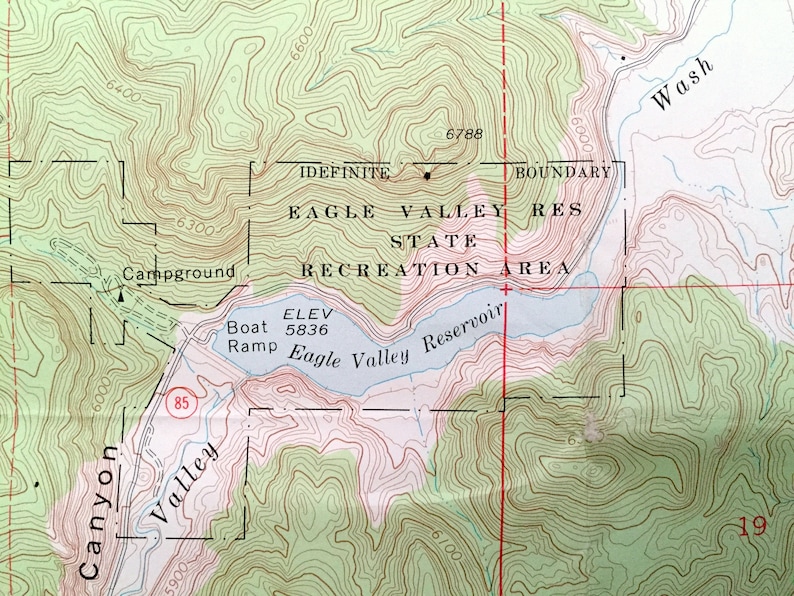 Antique Eagle Valley Reservoir Nevada 1972 US Geological | Etsy