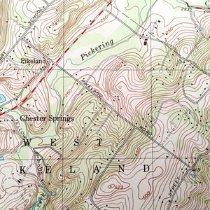 Antique Malvern, Pennsylvania 1999 US Geological Survey Topographic Map ...