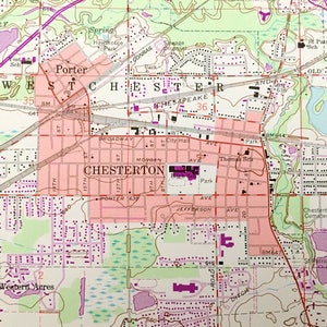Antique Chesterton, Indiana 1962 US Geological Survey Topographic Map ...