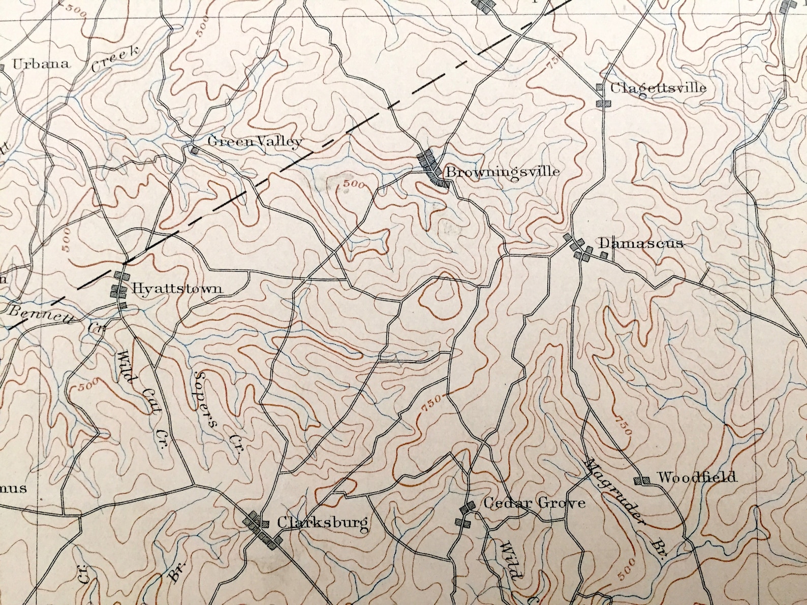 Antique Frederick, Maryland 1894 US Geological Survey Topographic Map ...
