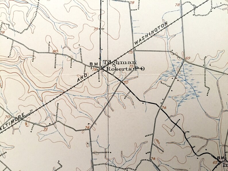 Antique Barclay, Maryland 1905 US Geological Survey Topographic Map ...