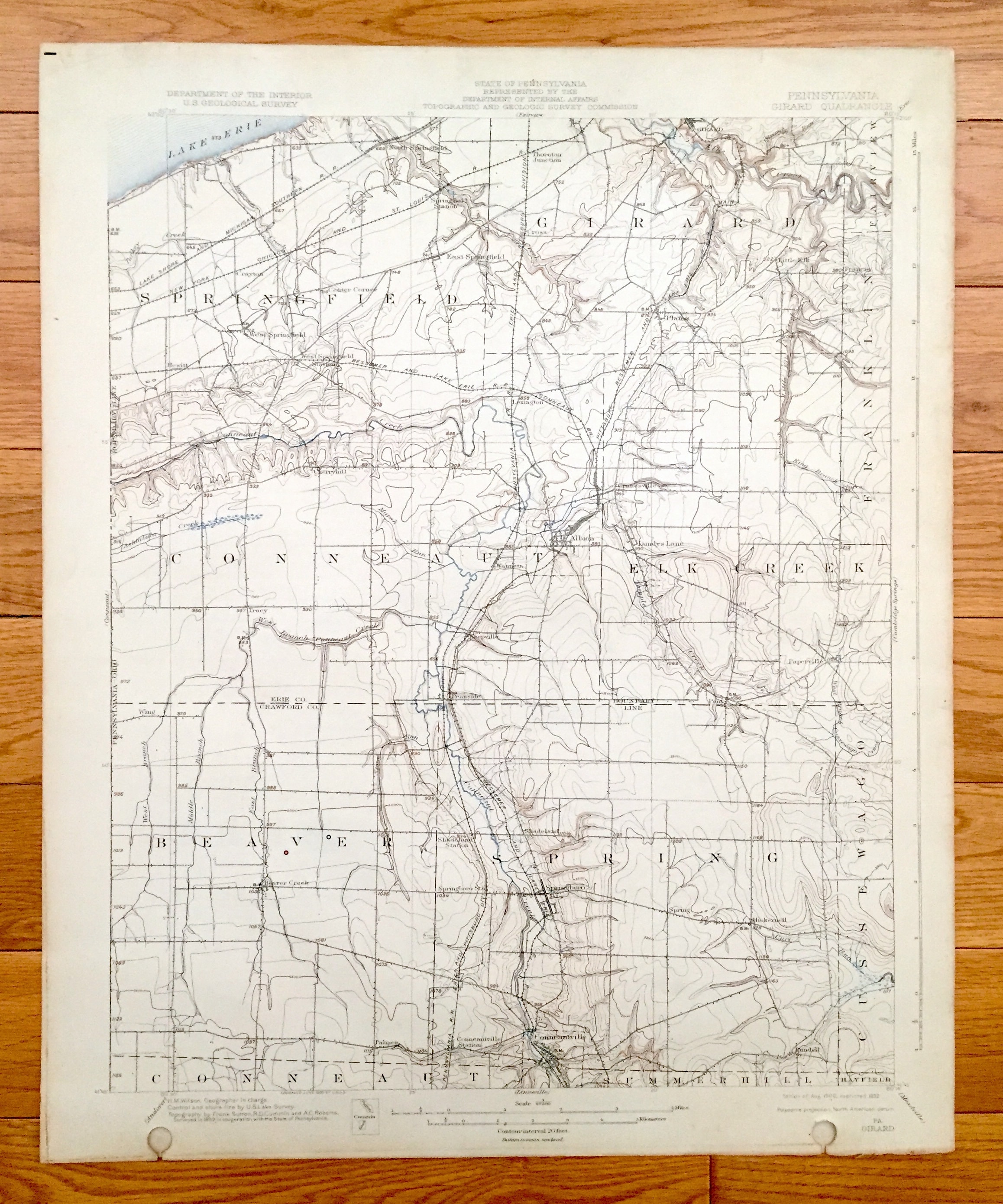 Antique Girard Pennsylvania 1900 US Geological Survey - Etsy
