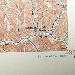 Antique Littleton, West Virginia 1905 US Geological Survey Topographic ...