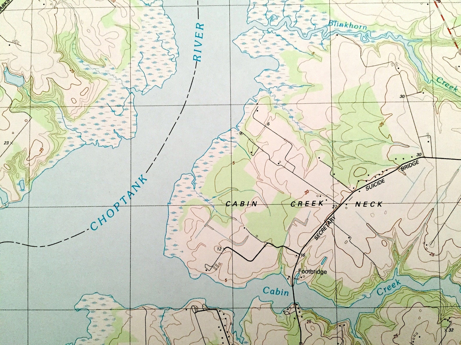 Antique Preston, Maryland 1988 US Geological Survey Topographic Map ...