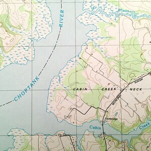 Antique Preston, Maryland 1988 US Geological Survey Topographic Map ...