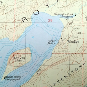 Antique Windigo, Michigan 1985 US Geological Survey Topographic Map ...