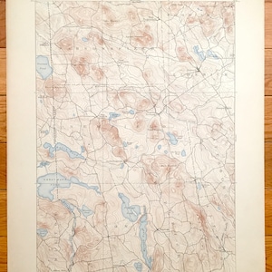 Antique Newfield, Maine 1893 US Geological Survey Topographic Map ...