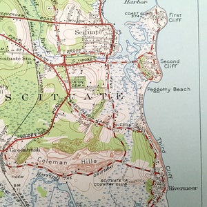 Antique Scituate, Massachusetts 1947 US Geological Survey Topographic ...