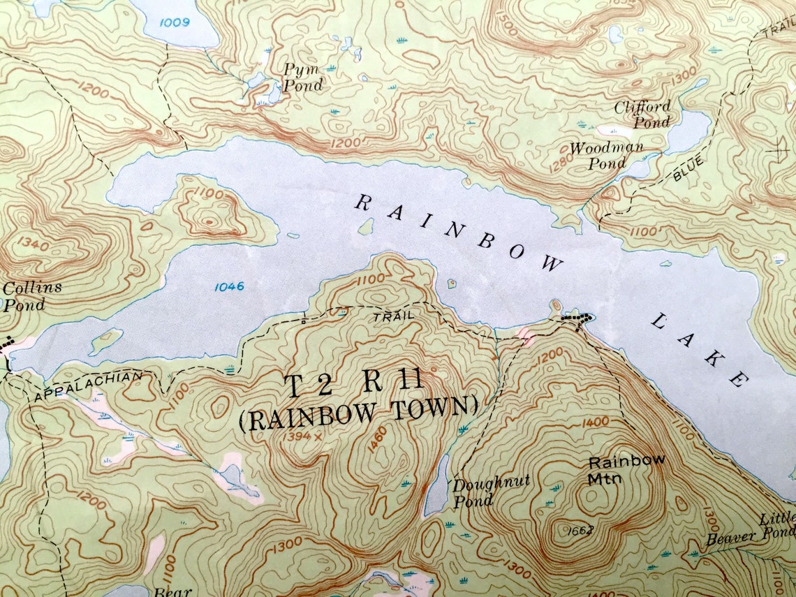 Antique Harrington Lake, Maine 1954 US Geological Survey Topographic ...