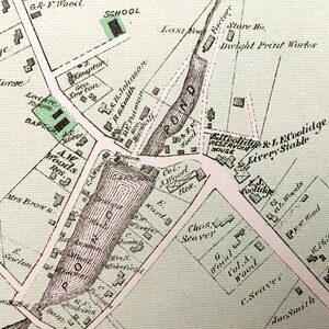 Antique 1875 Hopkinton, Massachusetts Map From J.B. Beers Atlas of ...