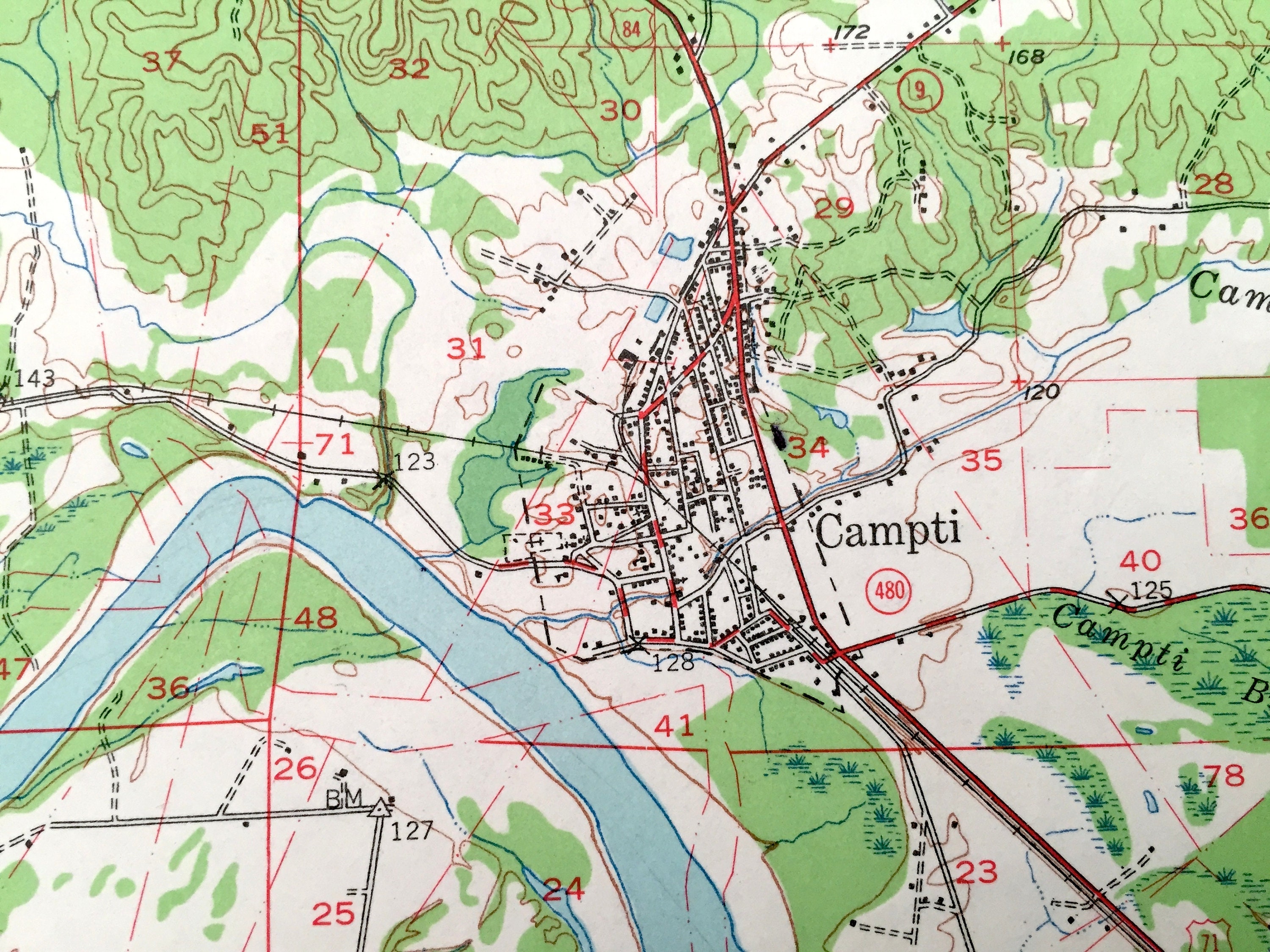 Antique Campti, Louisiana 1957 US Geological Survey Topographic Map ...