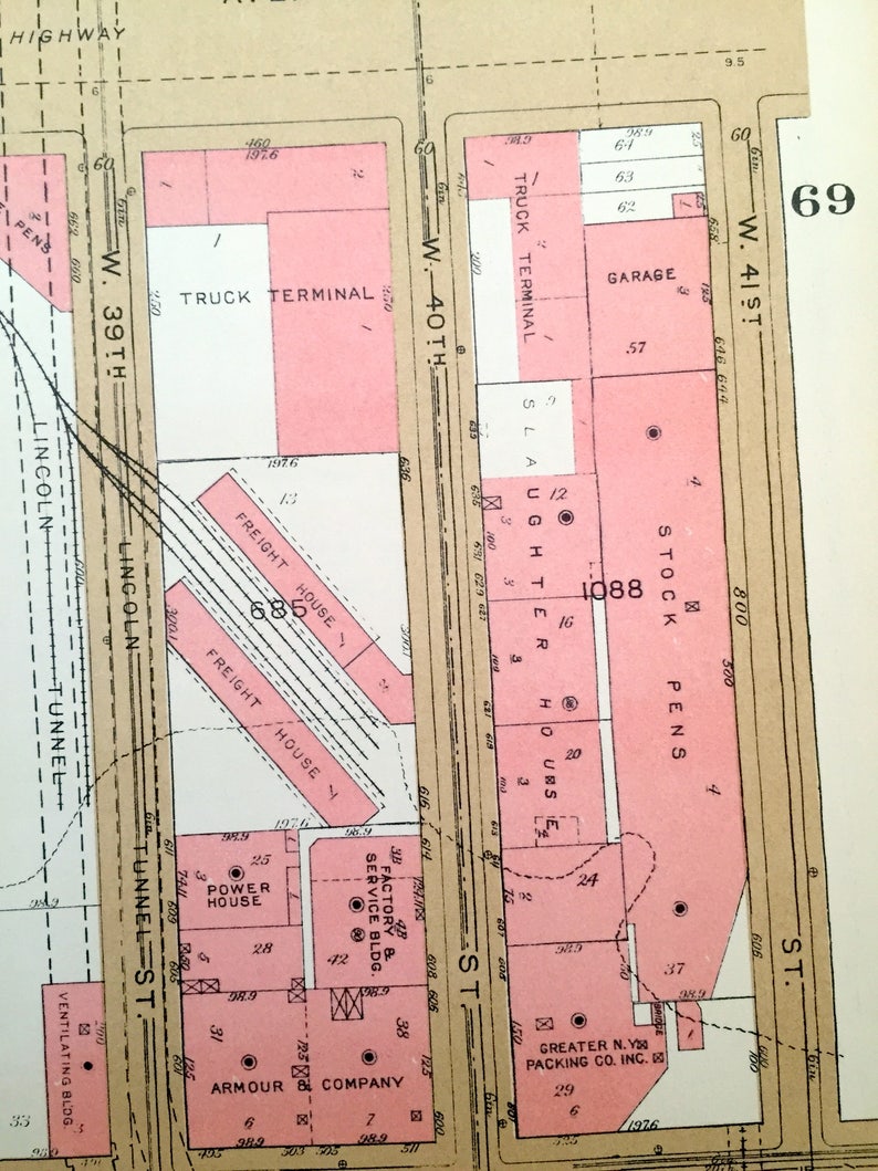 Antique Manhattan, New York City Map From Bromley's 1955 Manhattan Land ...